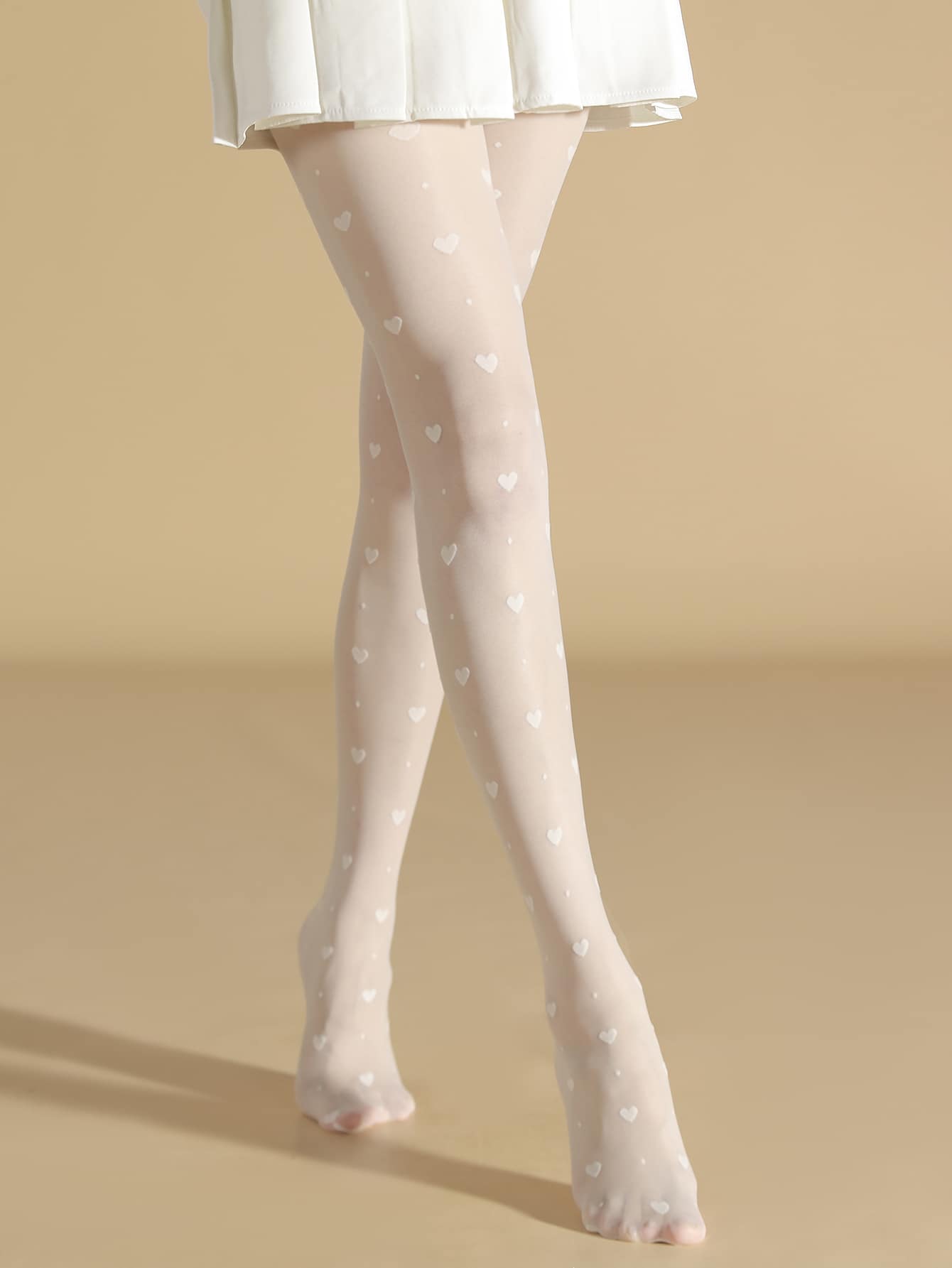 Heart Pattern Tights | SHEIN UK