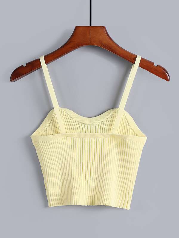 Solid Rib-knit Crop Top | SHEIN USA