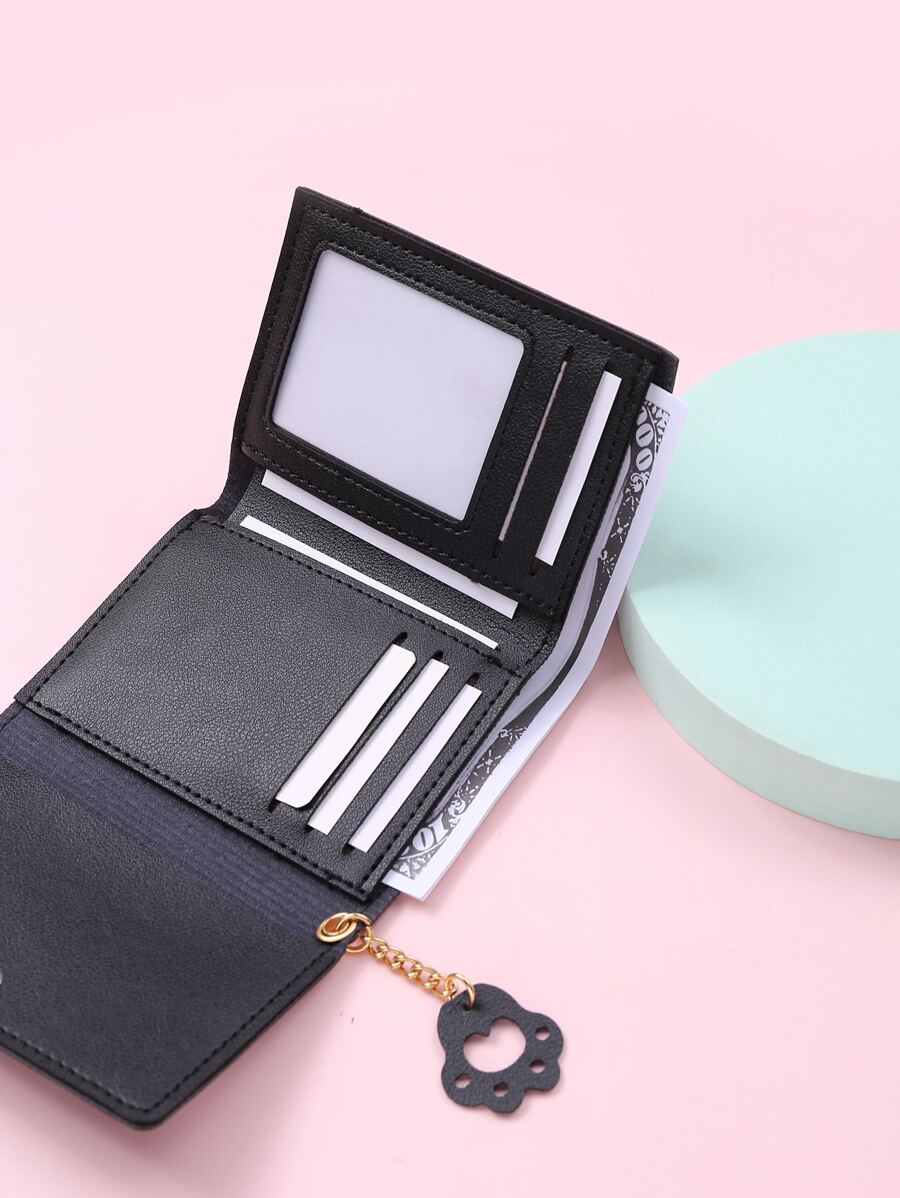 Mode Cartoon Kat Patroon Portemonnee Draagbare Kleine Drievoudige ...