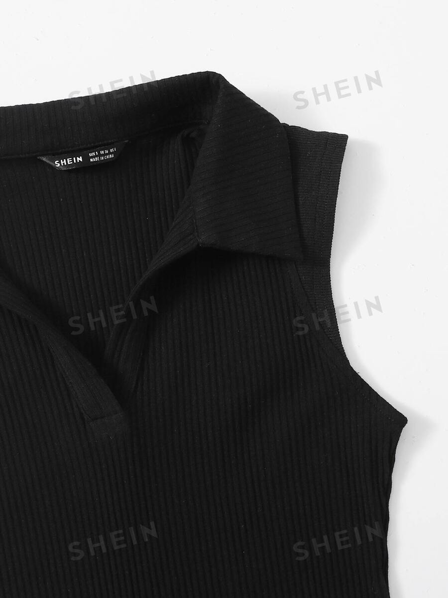 SHEIN Essnce Rib-knit Solid Bodycon Dress | SHEIN UK