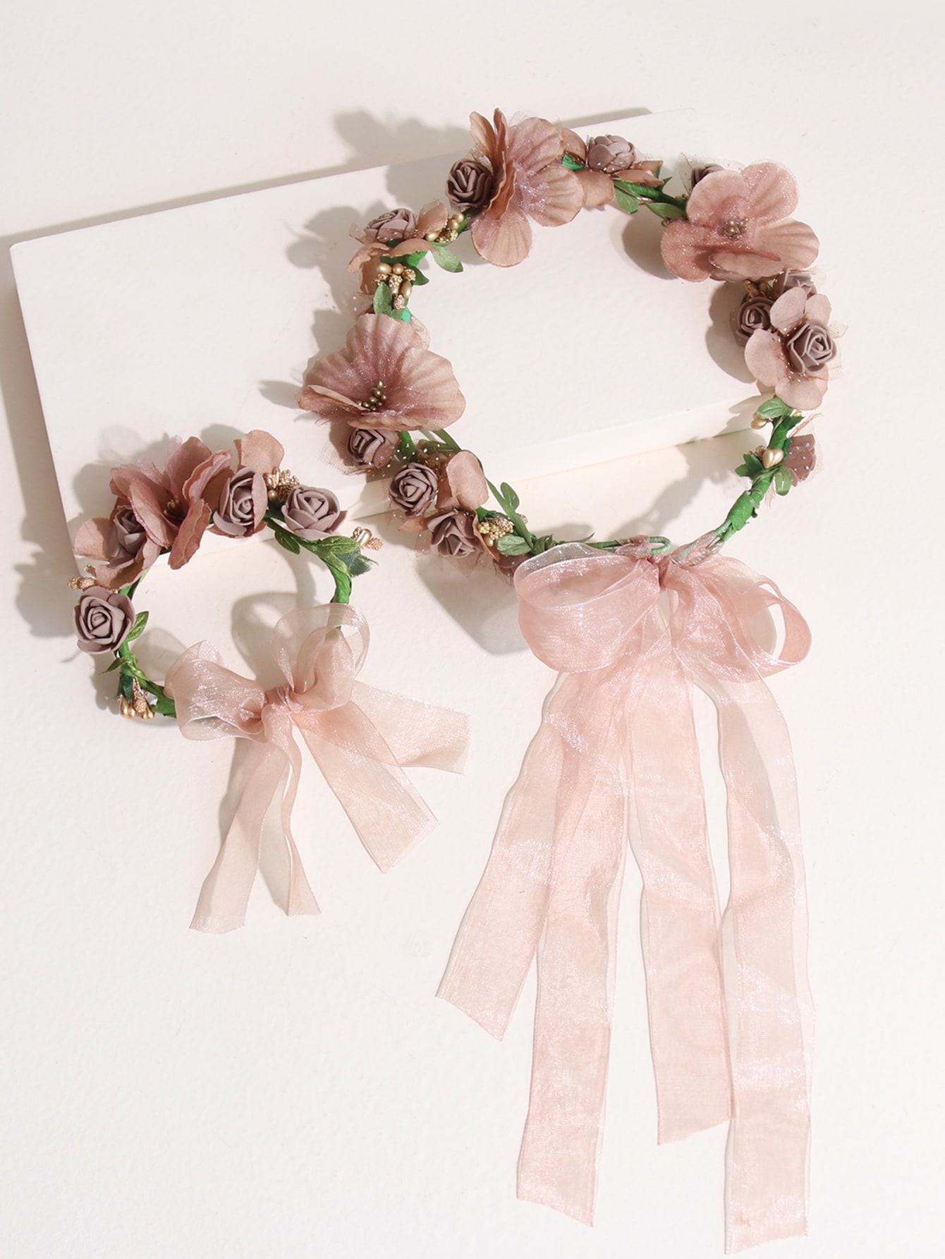 2pcs Toddler Girls Flower Decor Hair Accessory