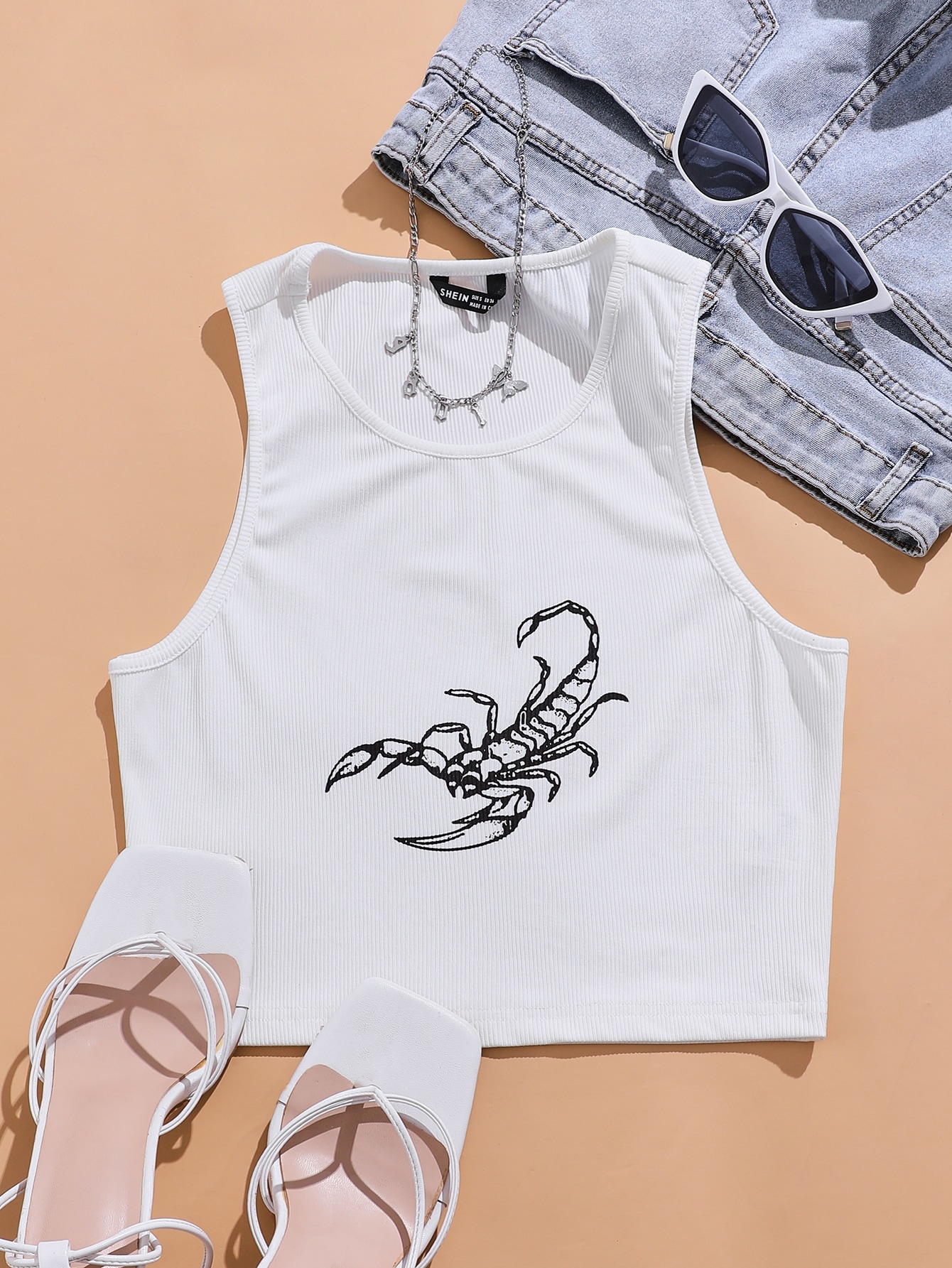 Animal Print Crop Tank Top