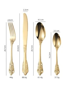 4pcs Stainless Steel Cutlery Set | SHEIN USA