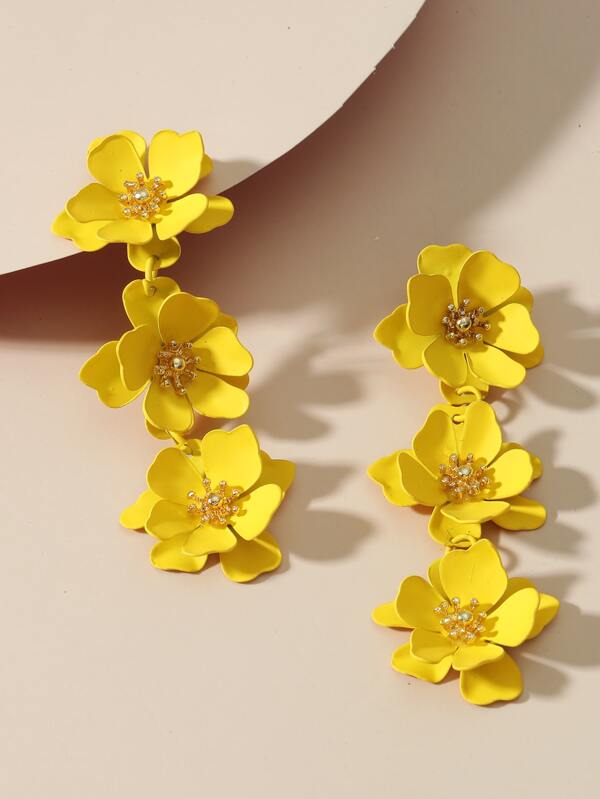 Flower Decor Drop Earrings | SHEIN USA