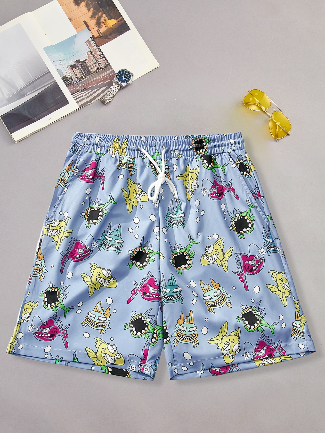 Men Goldfish Drawstring Shorts