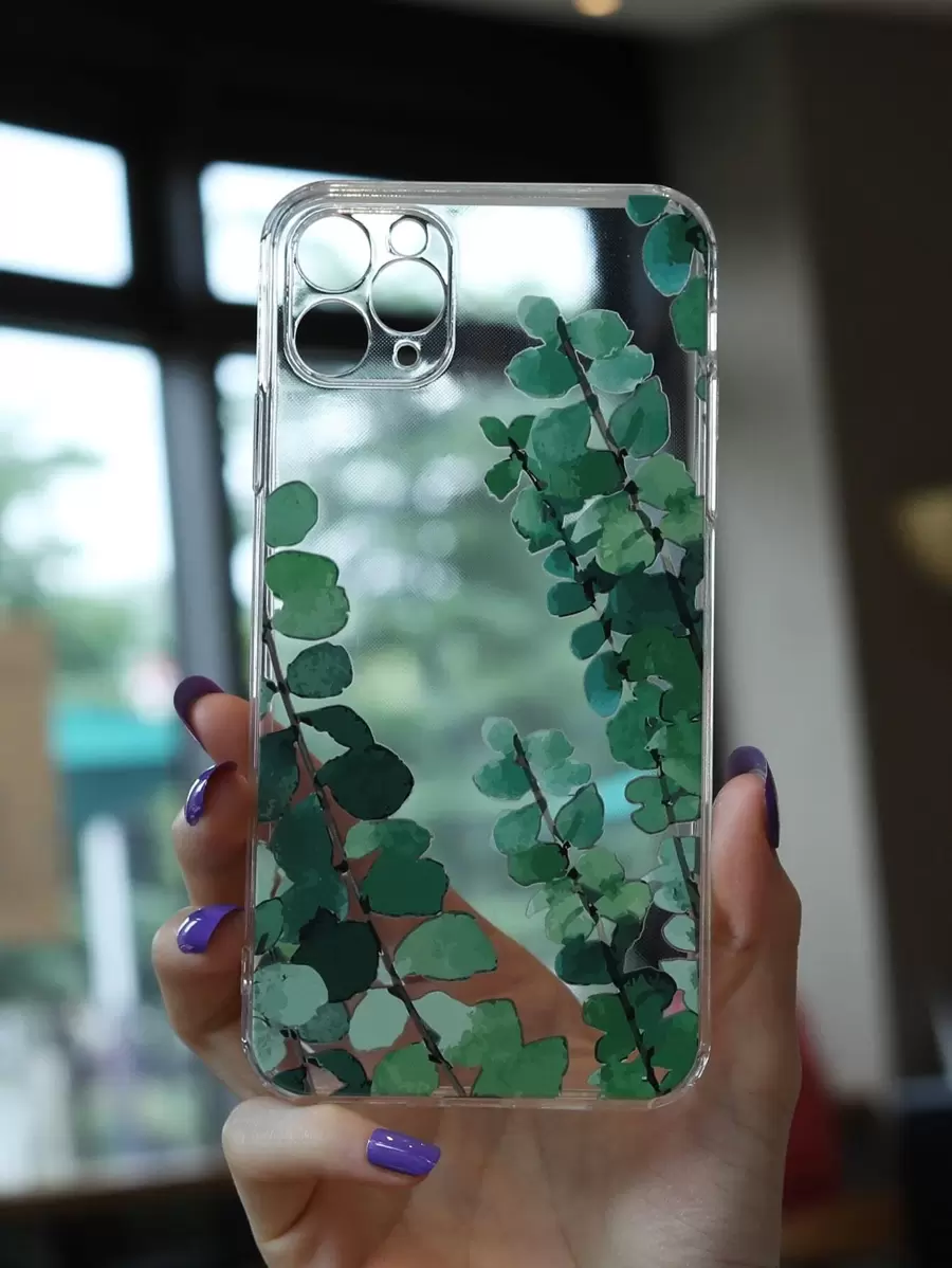 Leaf Print Clear Phone Case | SHEIN USA