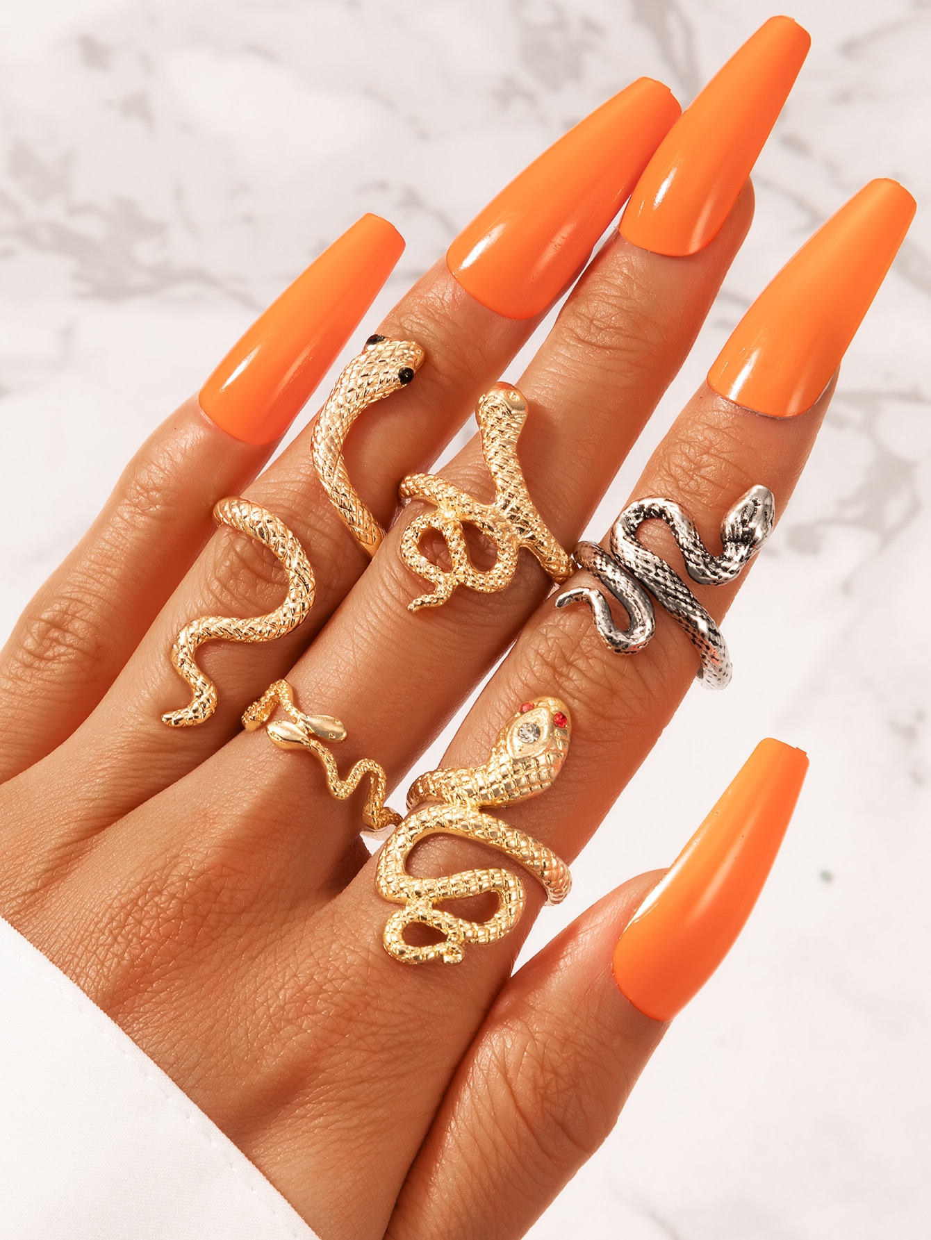 5pcs Snake Design Ring