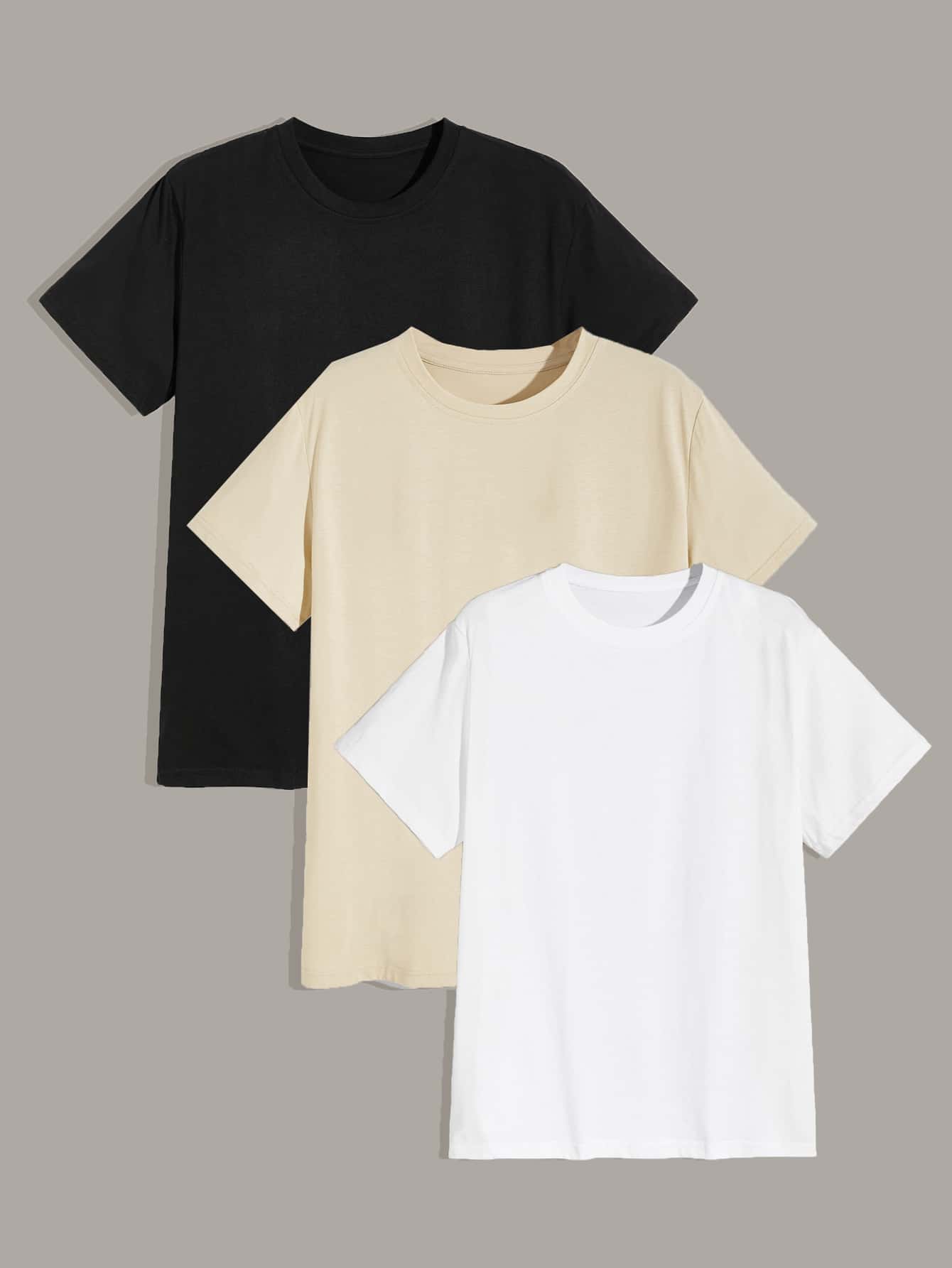 Men 3pcs Solid Basic Tee | SHEIN USA