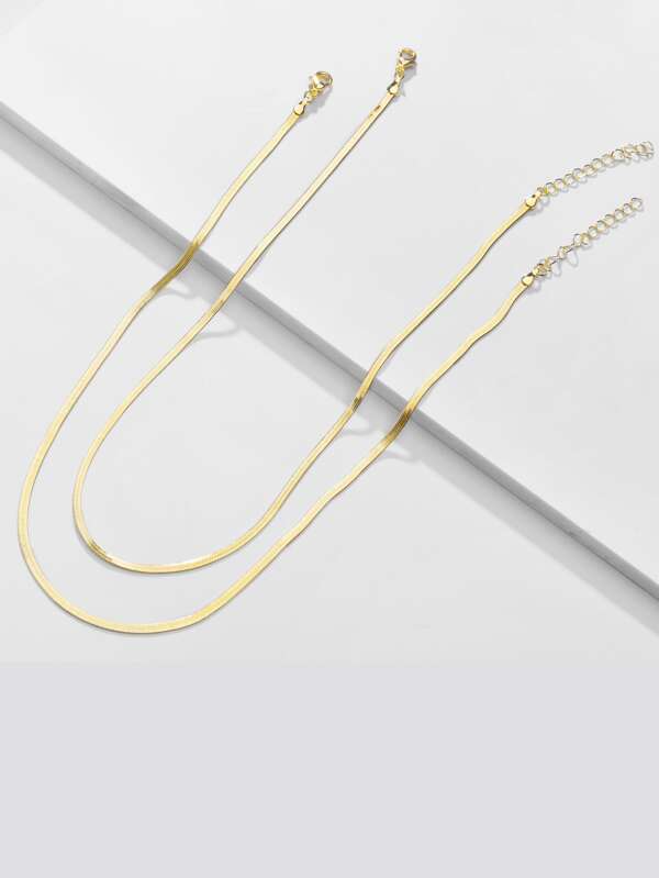 2pcs Minimalist Necklace | SHEIN UK