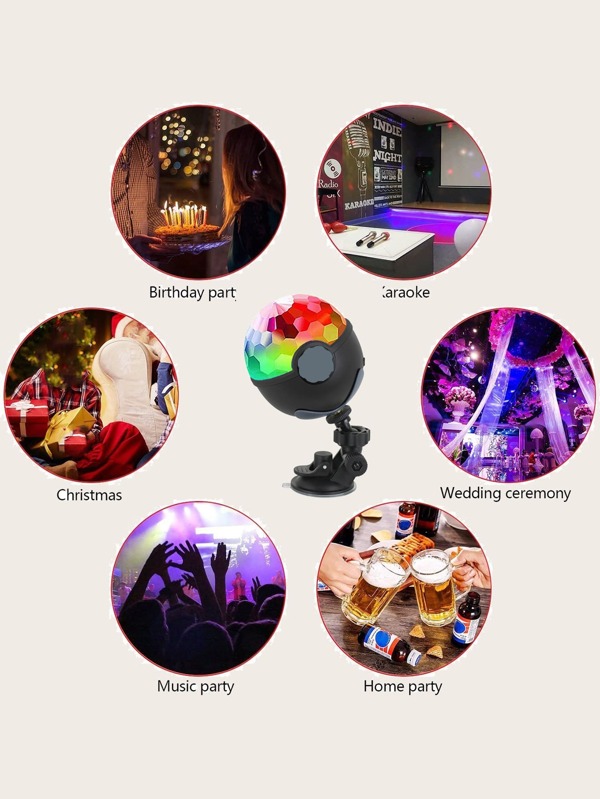 1pc Upgraded Party Light Activate 7 Color Disco Dance Light Through ...