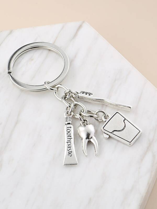 Toothbrush & Teeth Pendant Keychain | SHEIN USA