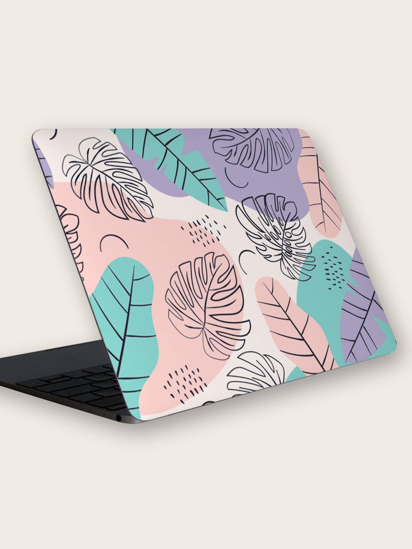1sheet Leaf Pattern 15 Inch Laptop Sticker