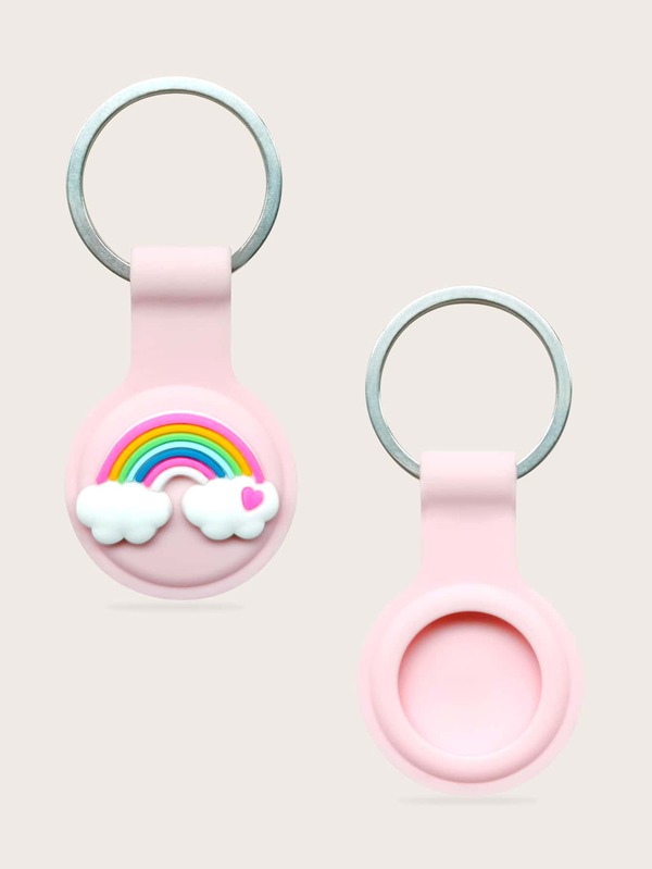 Rainbow Silicone Case & Key Ring Compatible With Apple Airtag | SHEIN USA