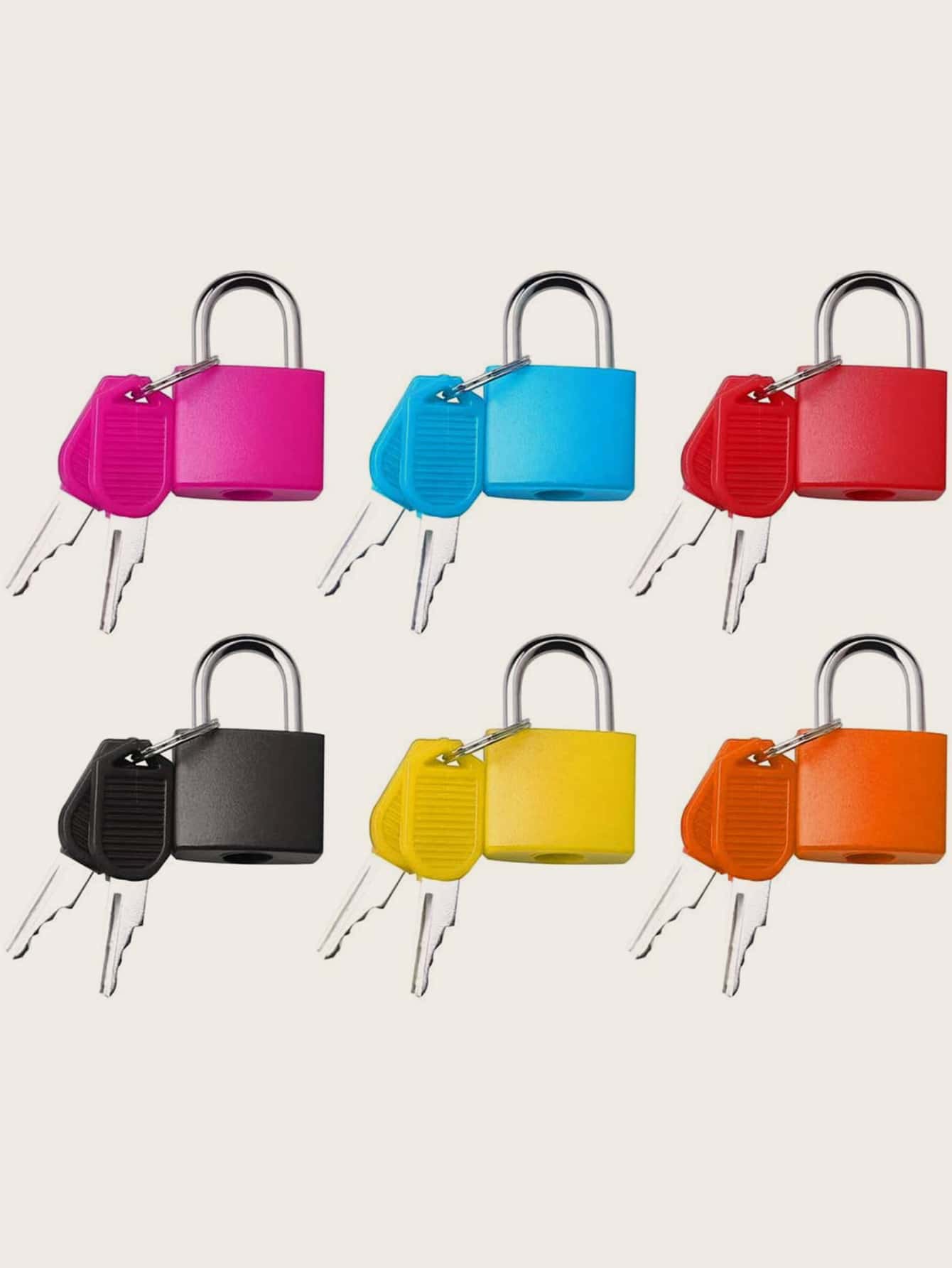 1pc Random Color Padlock With 2pcs Key