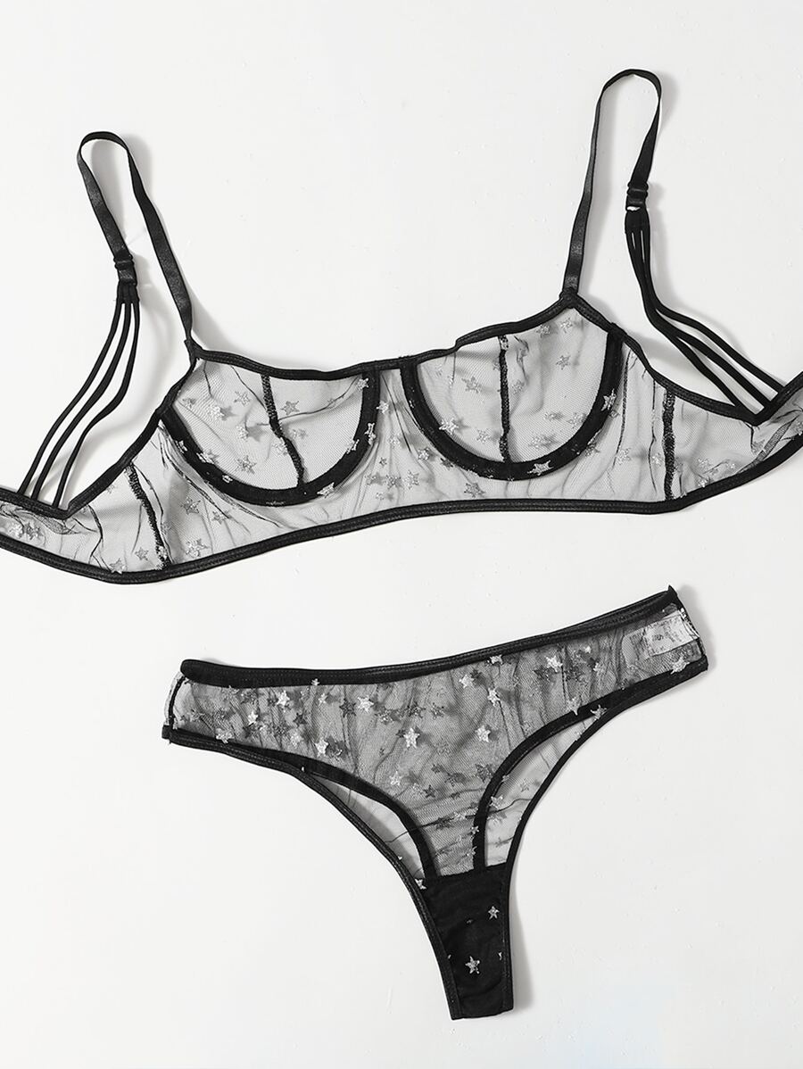 Star Mesh Lingerie Set | SHEIN USA