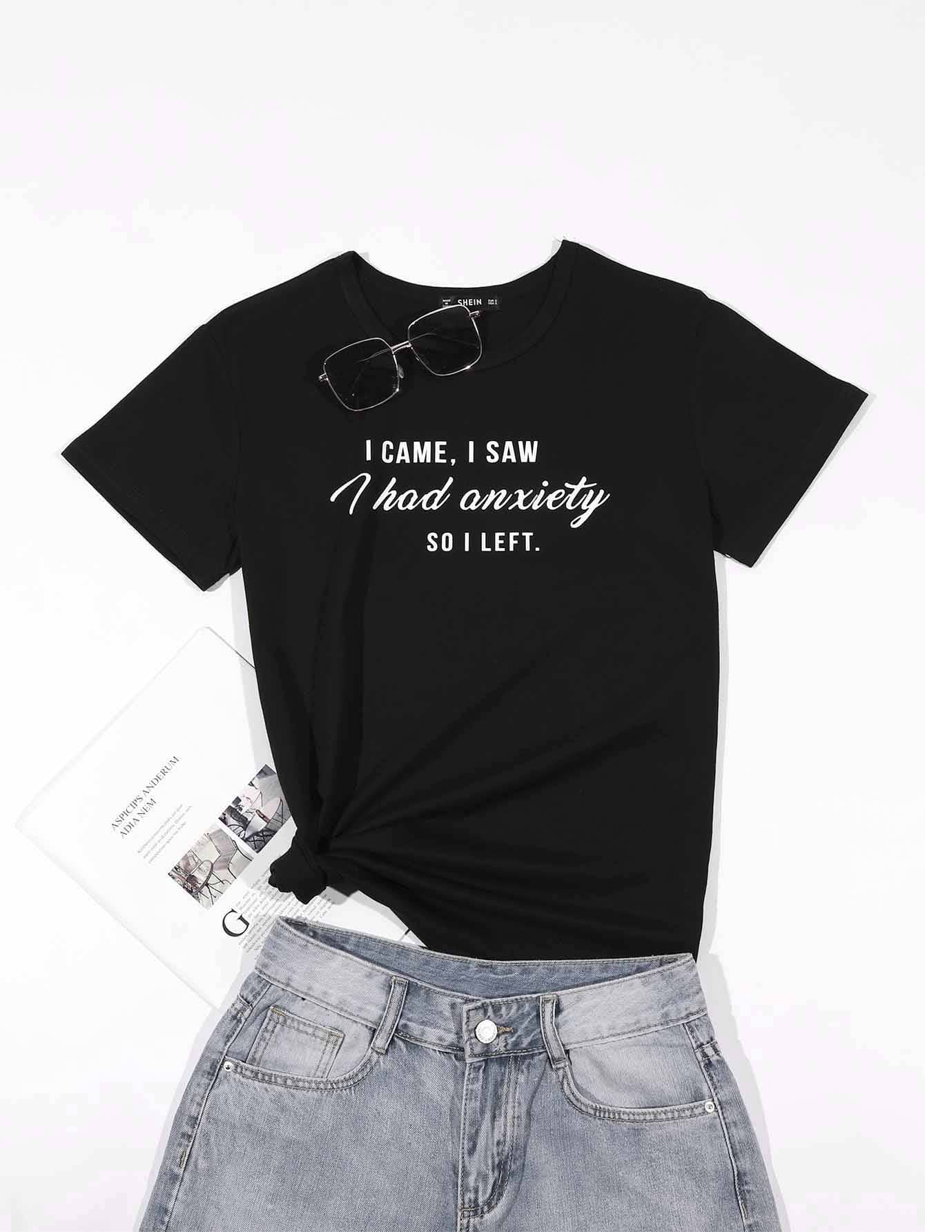 SHEIN LUNE Plus Slogan Graphic Tee | SHEIN USA