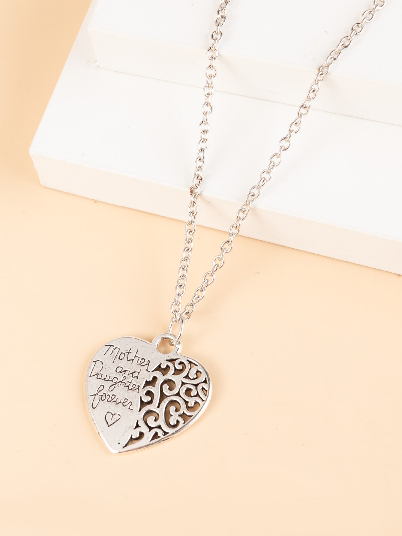 Hollow Out Heart Charm Necklace