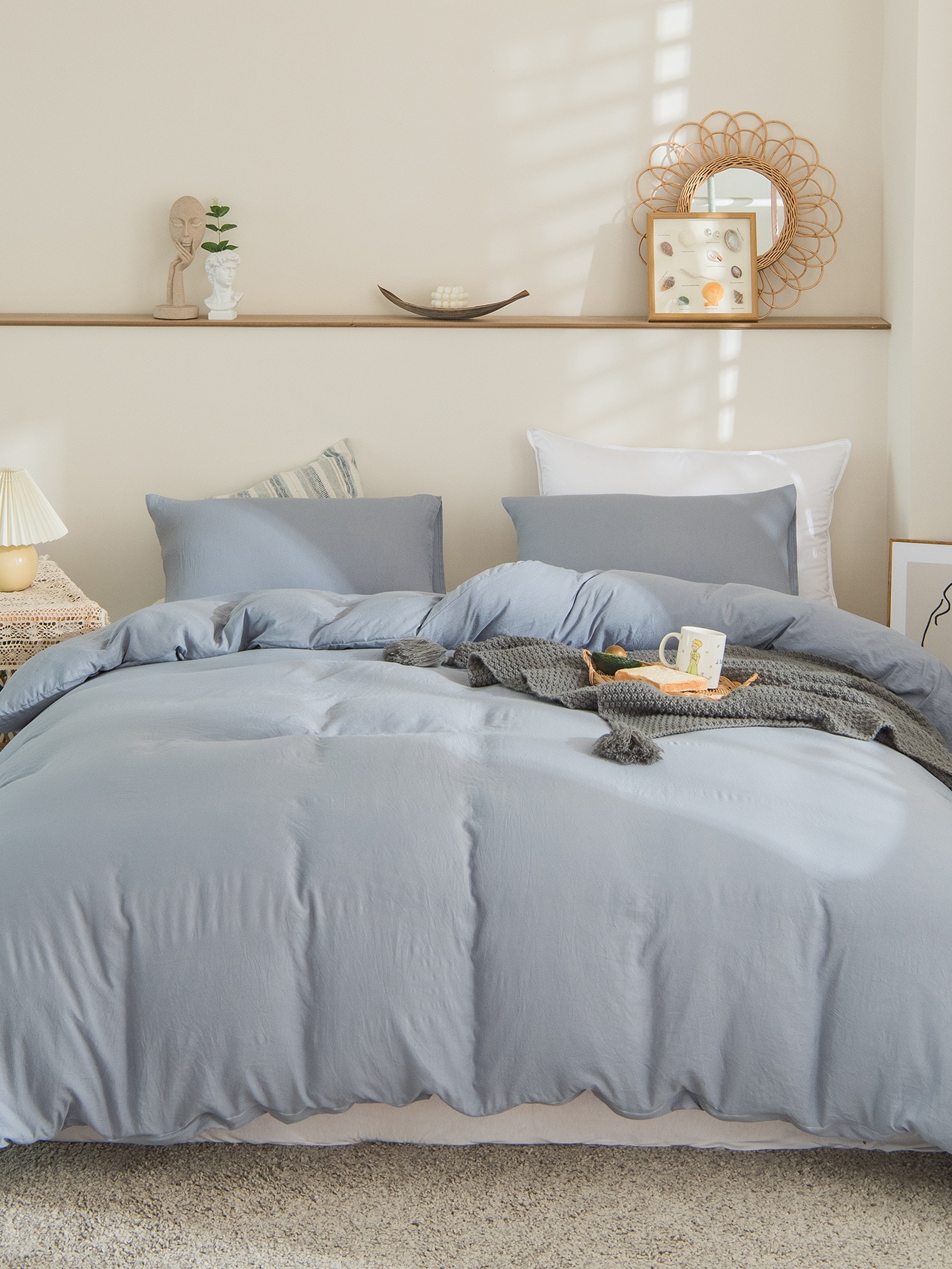Solid Color Duvet Cover Set Without Filler