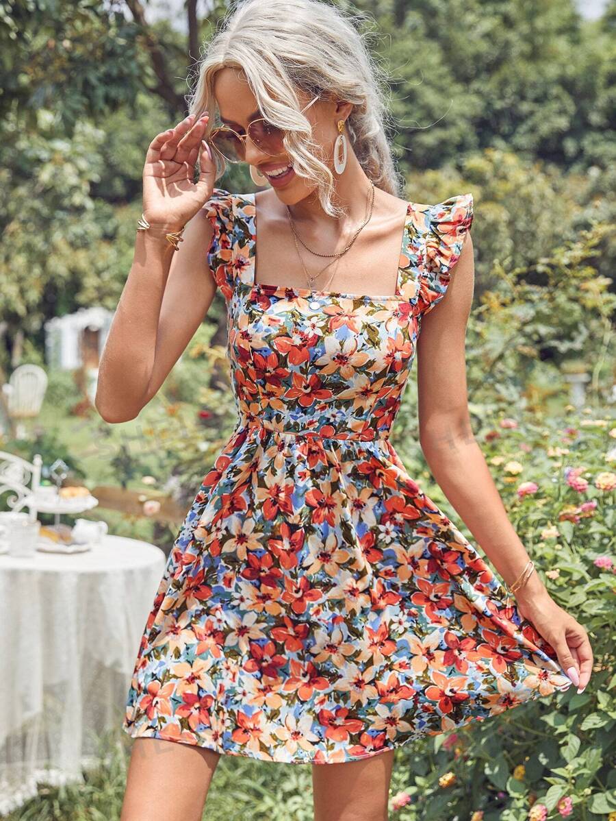 SHEIN Frenchy Plissado Floral Boho Vestido | SHEIN Brasil