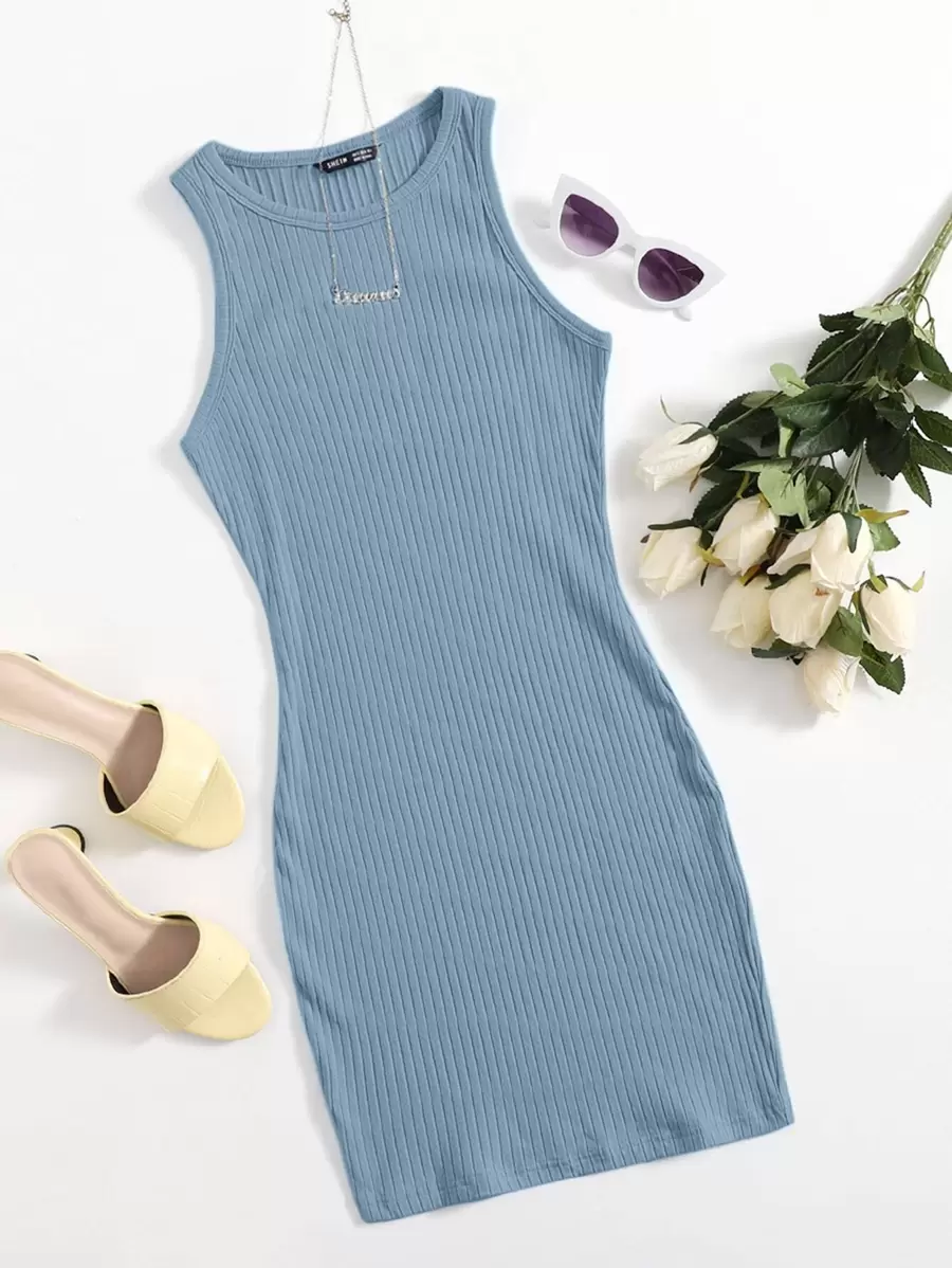SHEIN Essnce Rib-knit Bodycon Dress | SHEIN USA