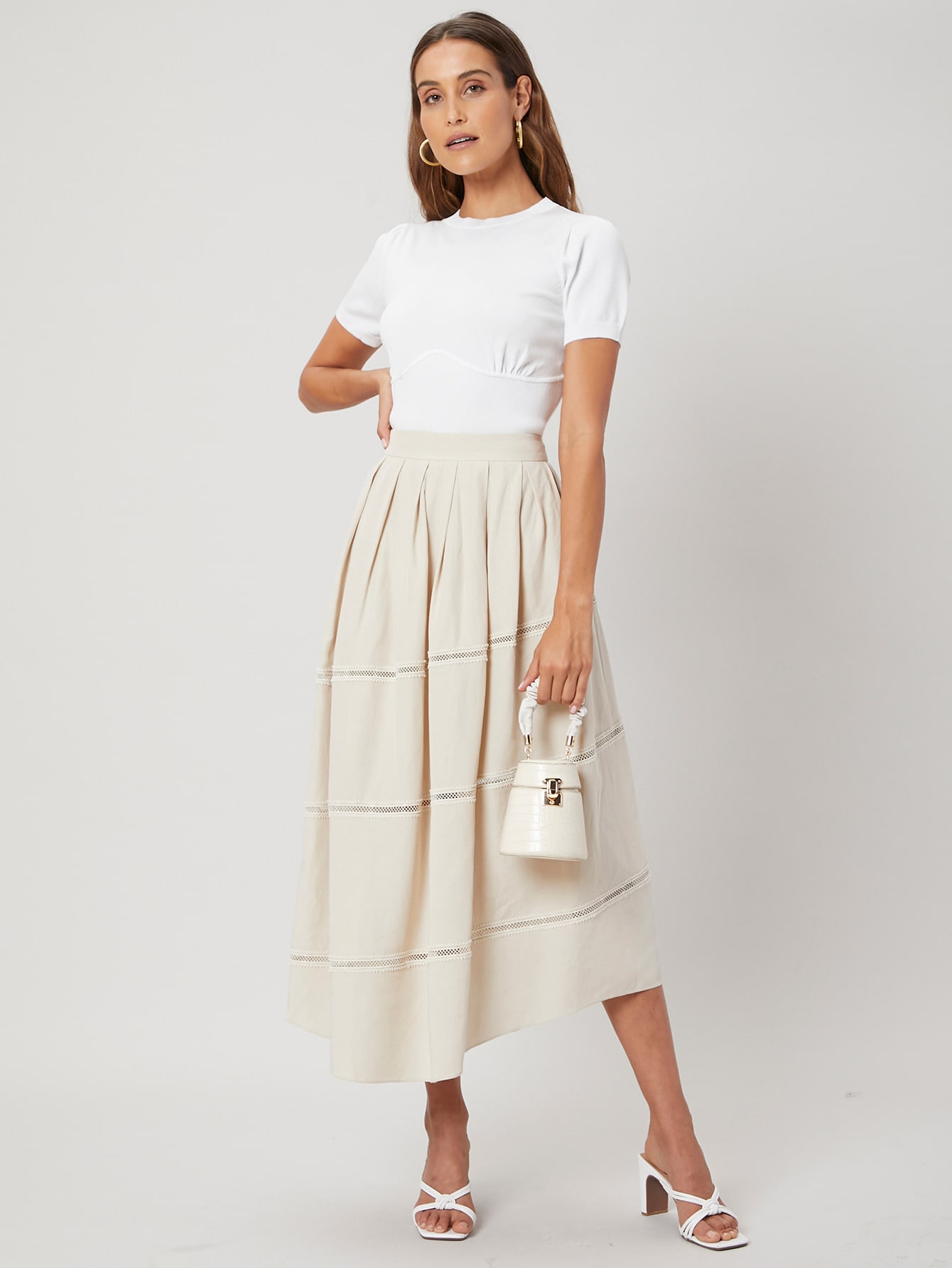 SHEIN Linen Flowy Skirt | SHEIN UK