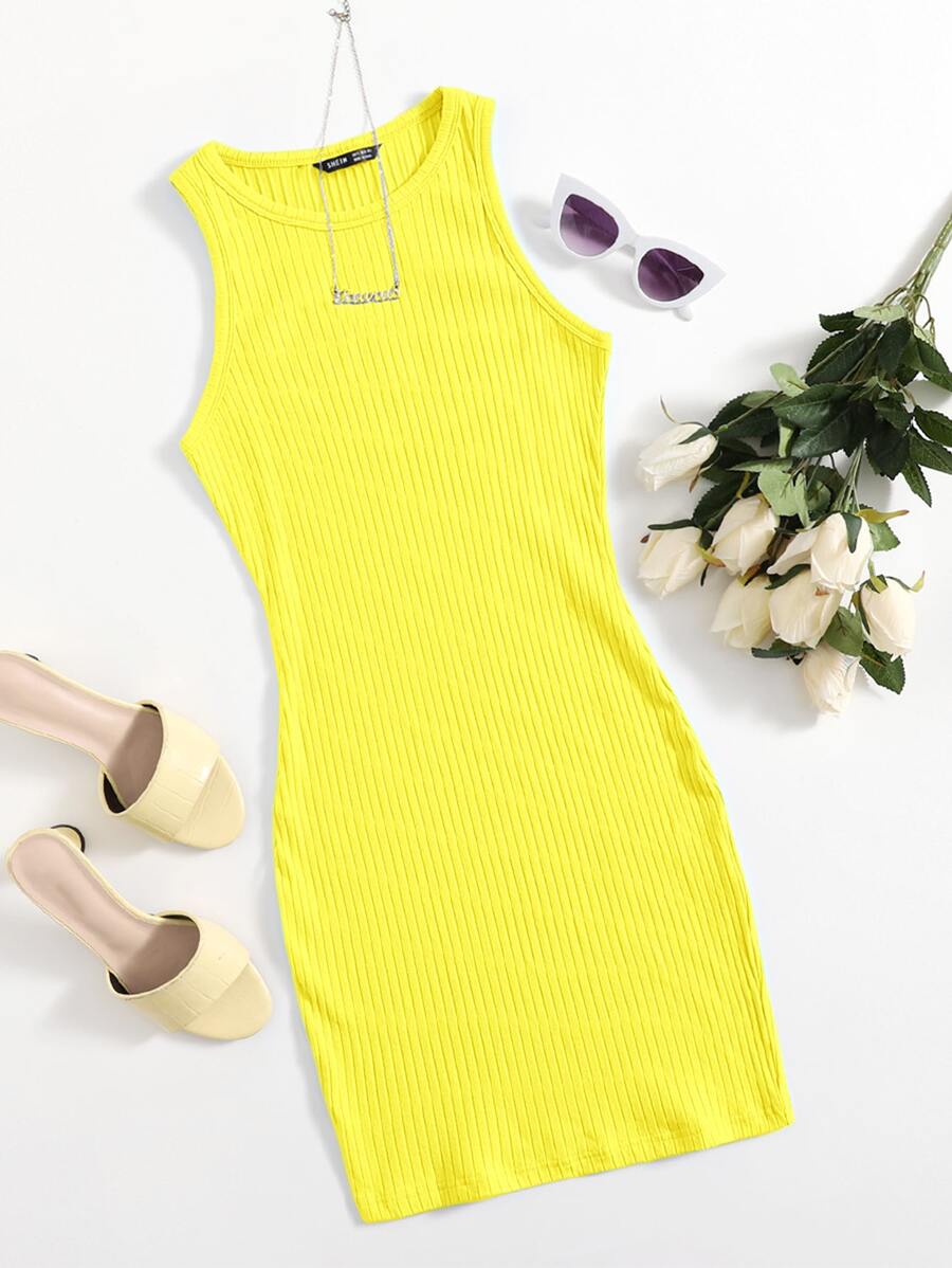 SHEIN Essnce Rib-knit Bodycon Dress | SHEIN USA