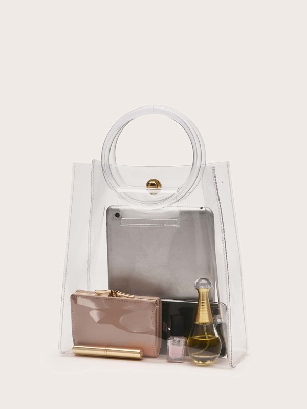 Clear Satchel Bag With Ring Handle | SHEIN USA