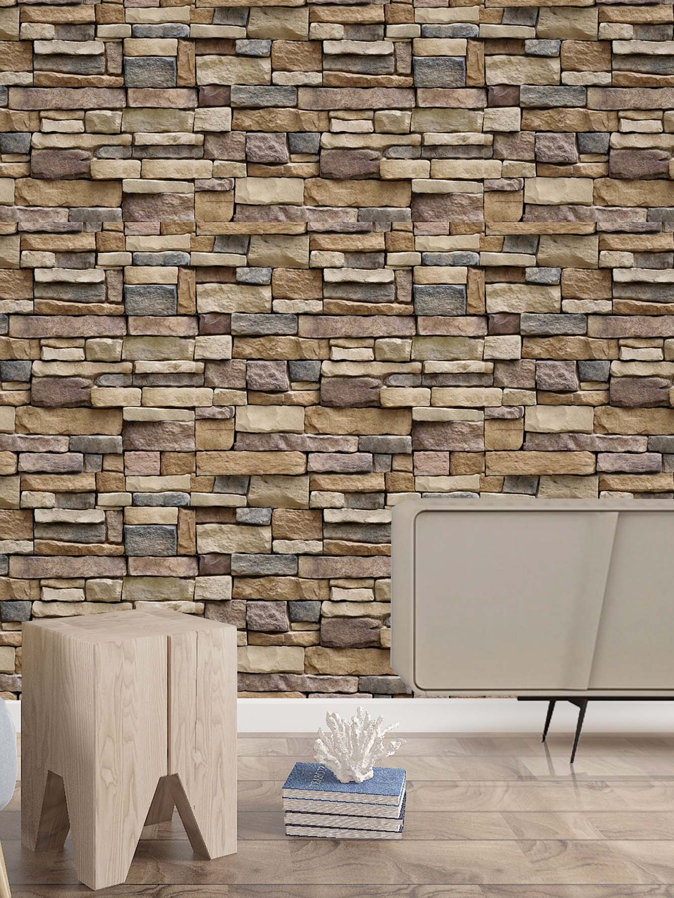 1sheet Brick Pattern Self Adhesive Wall Paper