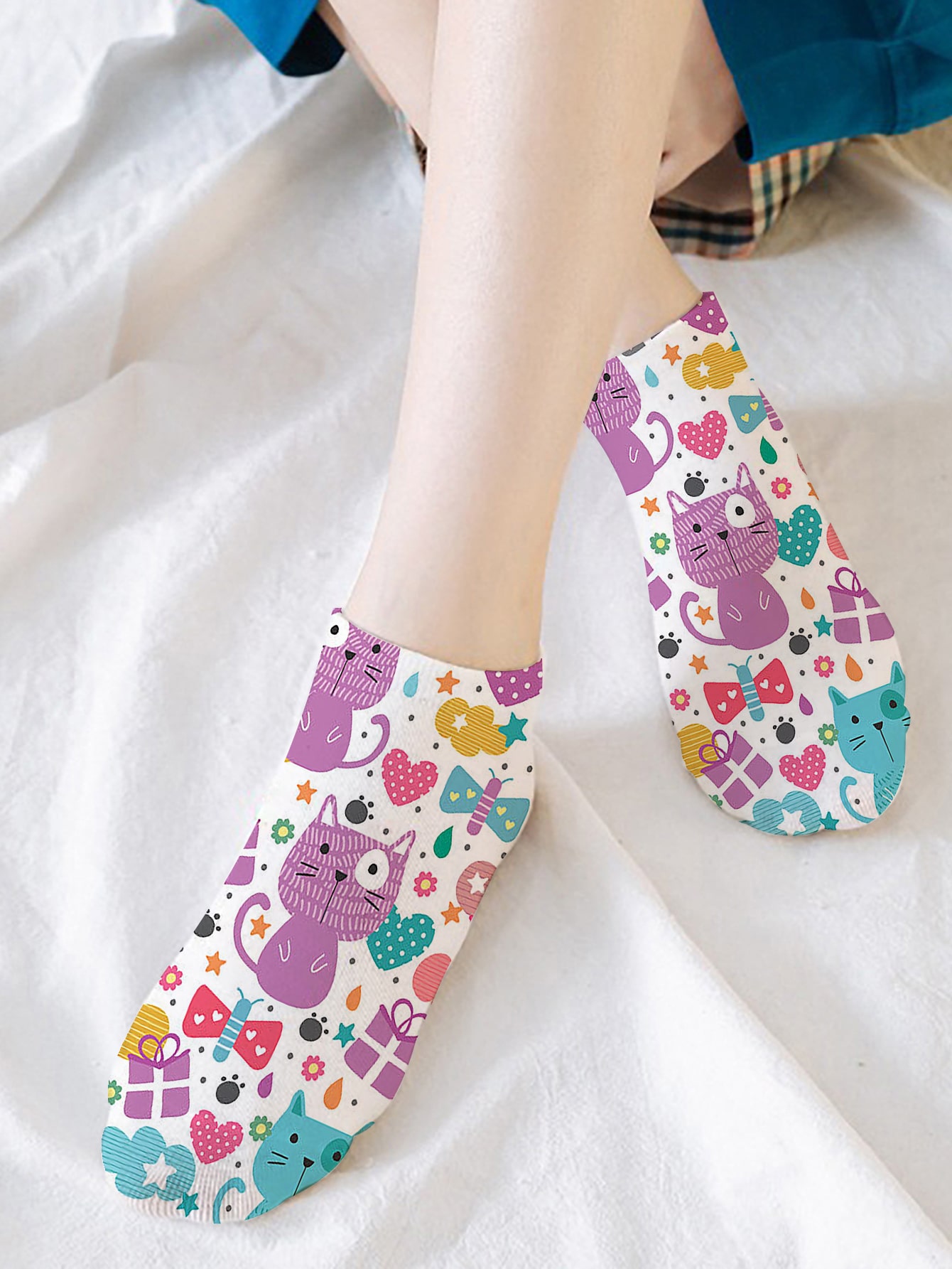 Cartoon Graphic Ankle Socks