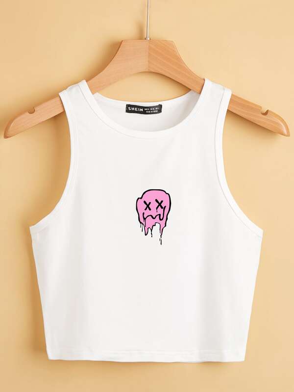 Cartoon Graphic Crop Tank Top | SHEIN UK