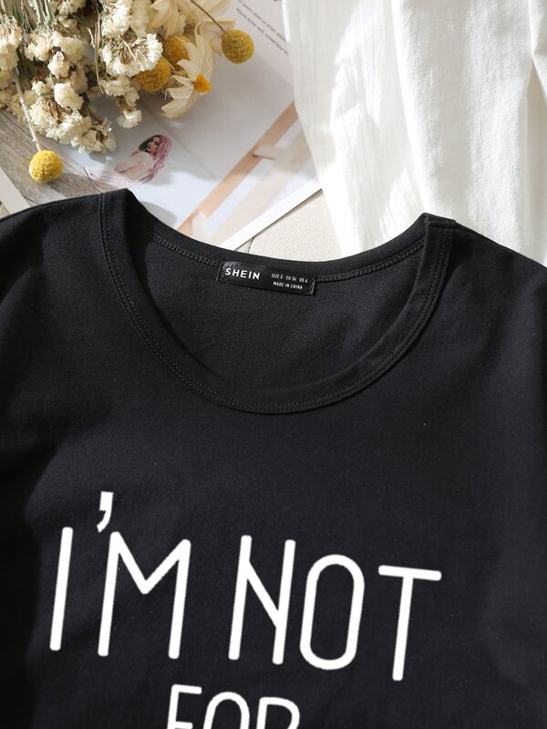 SHEIN LUNE Plus Slogan Graphic Tee | SHEIN USA