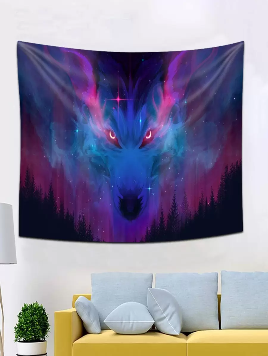Wolf Pattern Tapestry | SHEIN USA