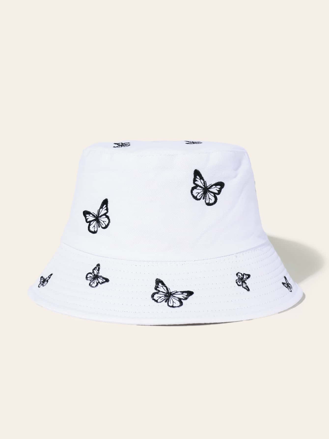 Butterfly Embroidered Bucket Hat