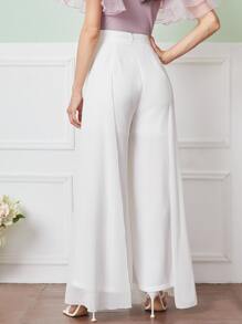 Modelyn Zipper Back Wide Leg Pants With Cape | SHEIN USA