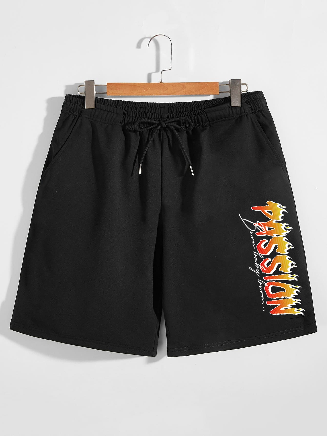 Men Fire & Letter Shorts