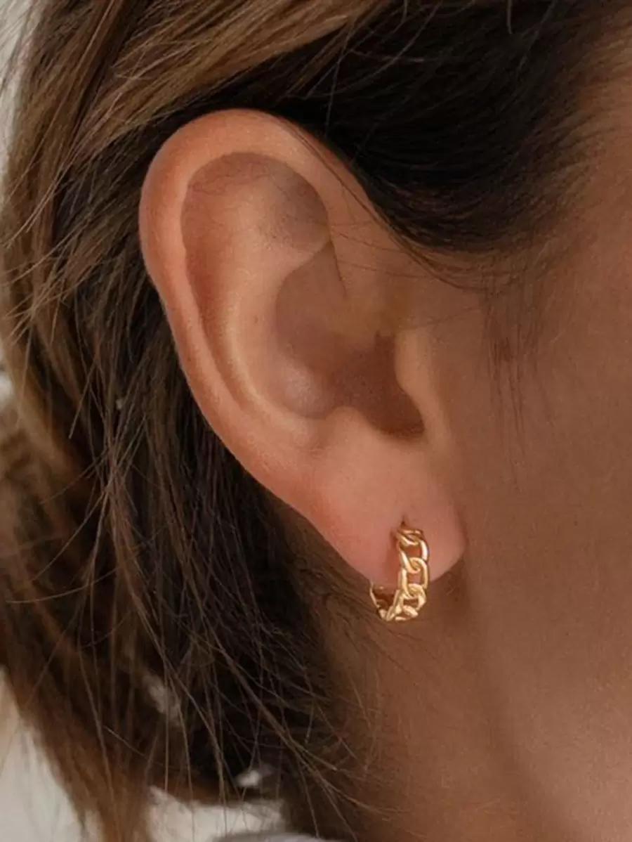 Chain Design Hoop Earrings | SHEIN USA