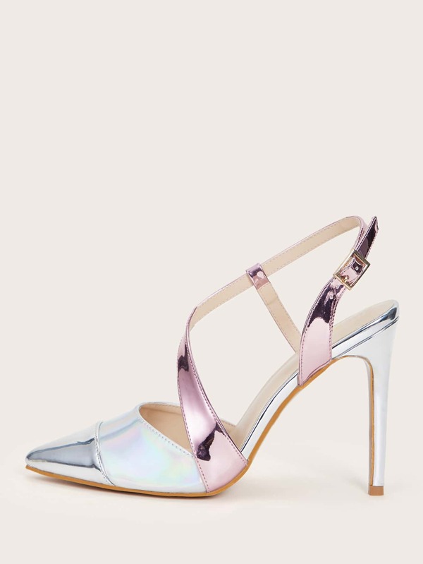Holographic Point Toe Pumps | SHEIN USA
