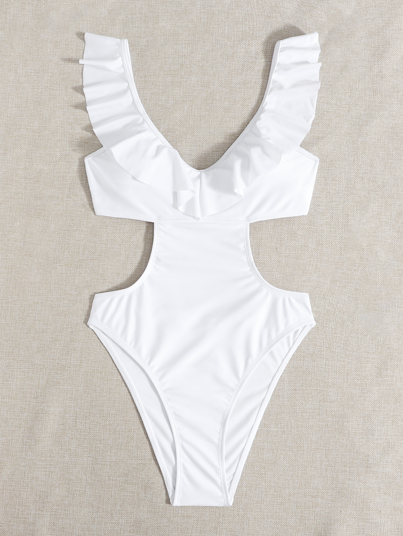 Bañador una pieza con abertura fruncido