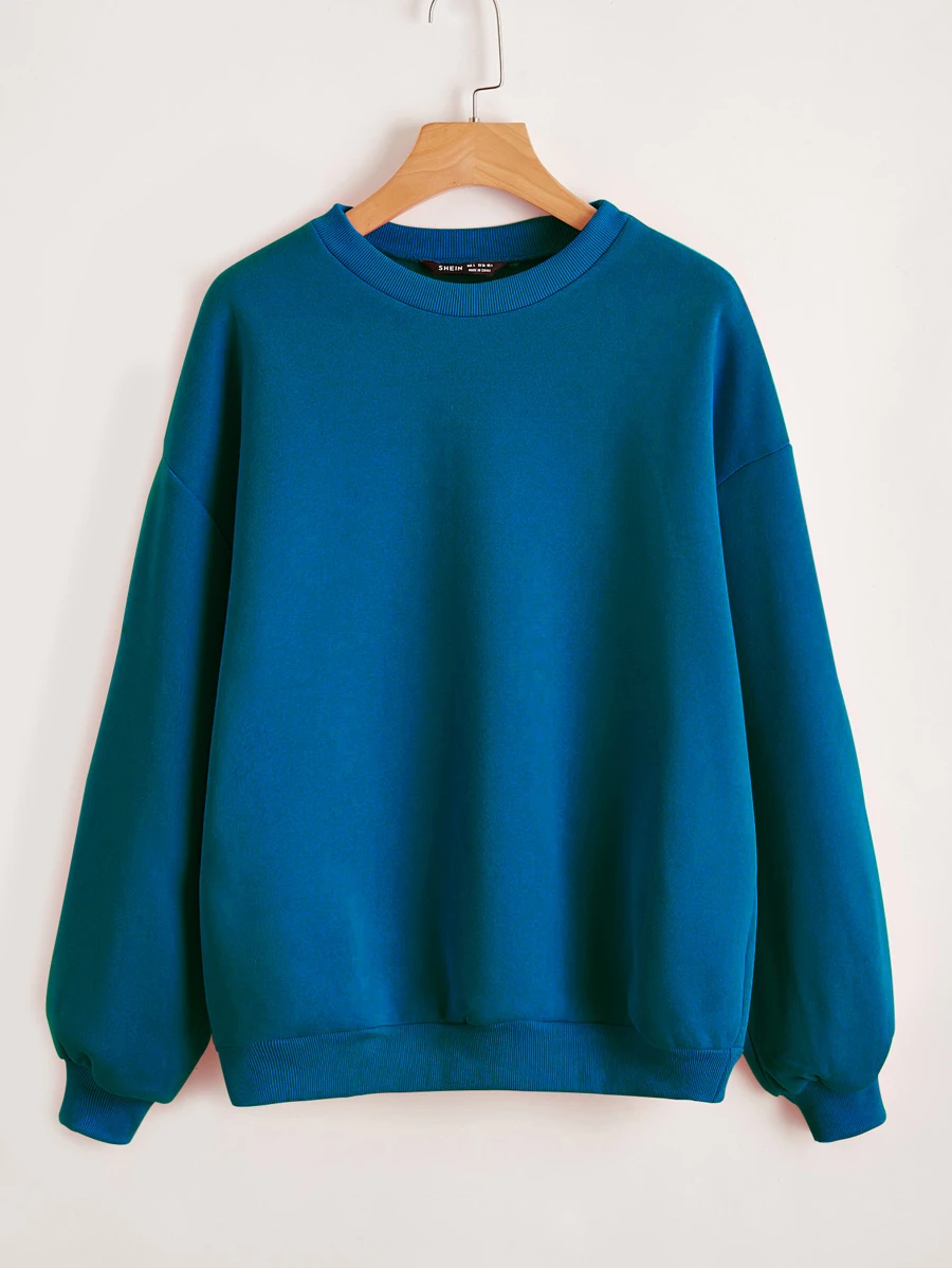 SHEIN LUNE Drop Shoulder Solid Pullover | SHEIN USA