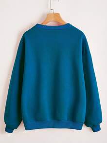 SHEIN LUNE Drop Shoulder Solid Pullover | SHEIN USA