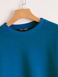 SHEIN LUNE Drop Shoulder Solid Pullover | SHEIN USA