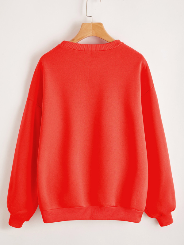 Drop Shoulder Solid Pullover | SHEIN USA