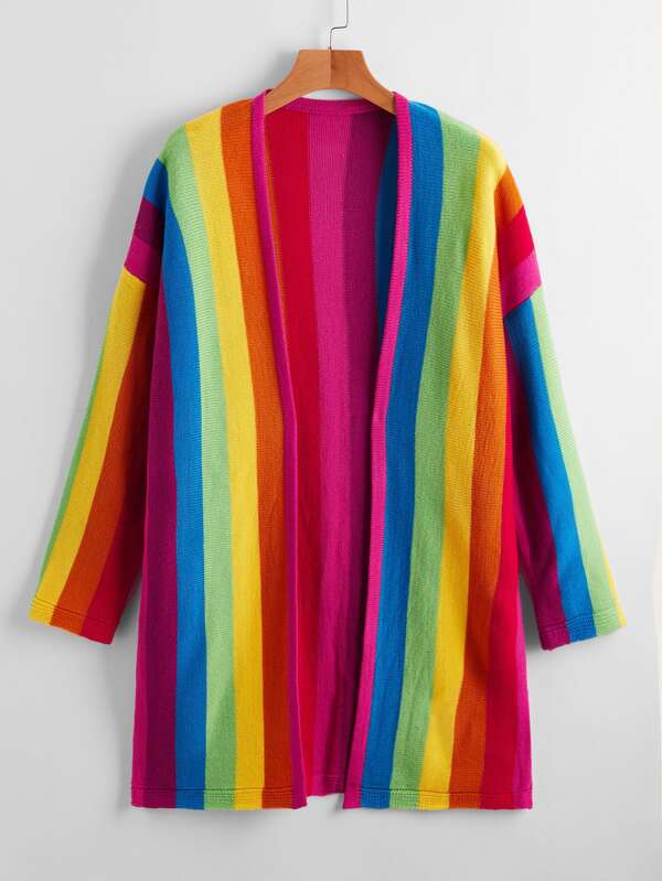 Rainbow Stripe Cardigan | SHEIN USA