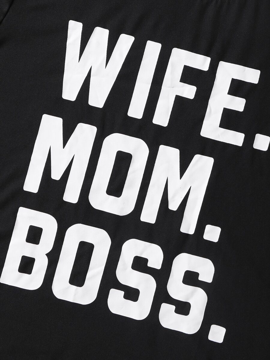 SHEIN MOOSTA Plus Slogan Graphic Tee WIFE MOM BOSS | SHEIN UK