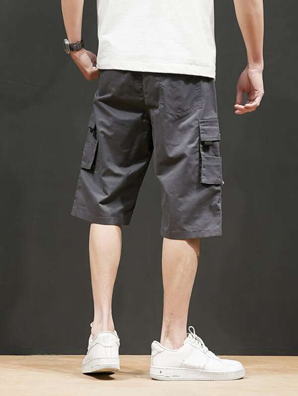 Manfinity Hypemode Men Side Flap Pocket Tape Detail Bermuda Shorts ...