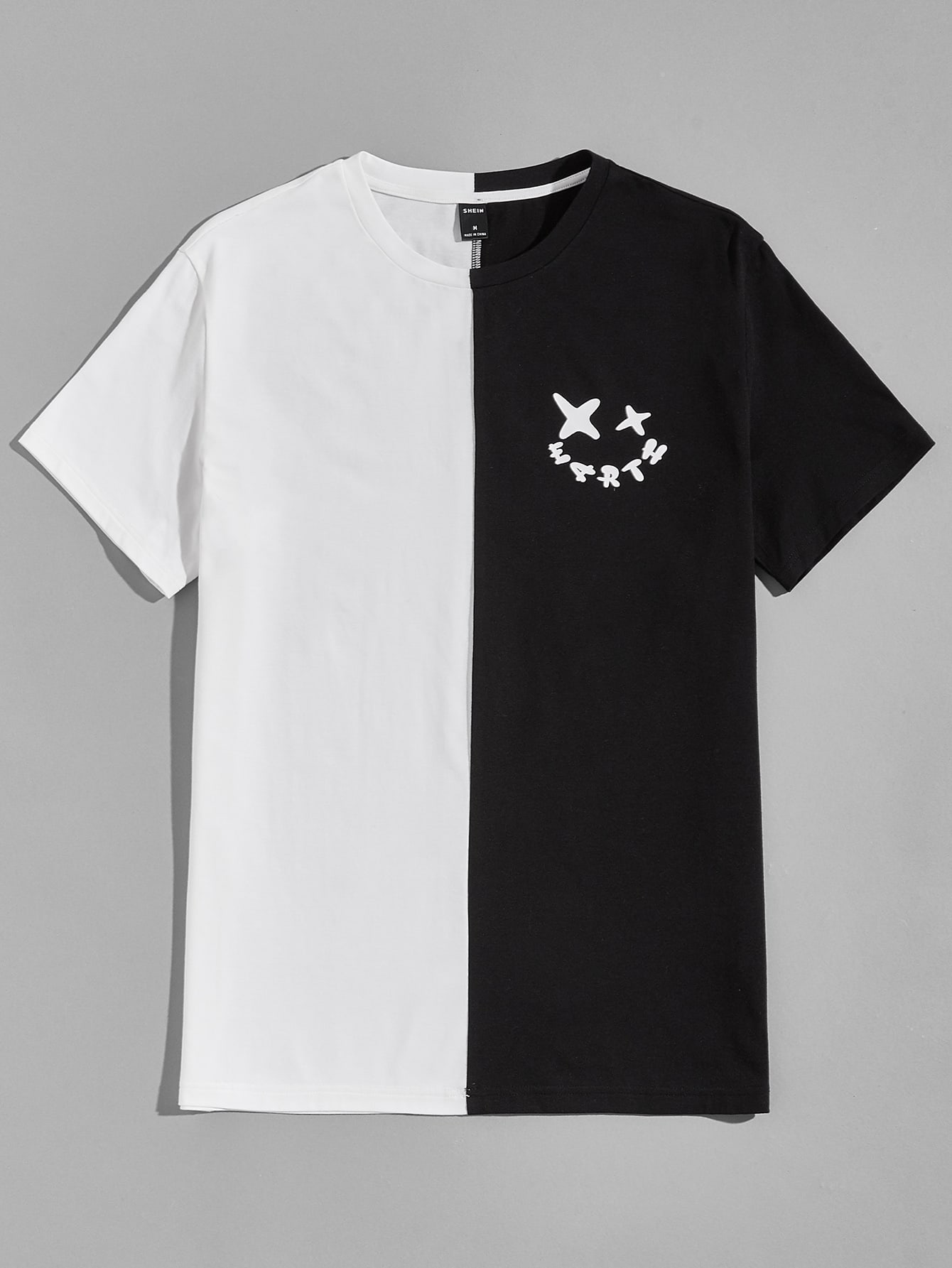 Men Two Tone Letter Graphic Tee