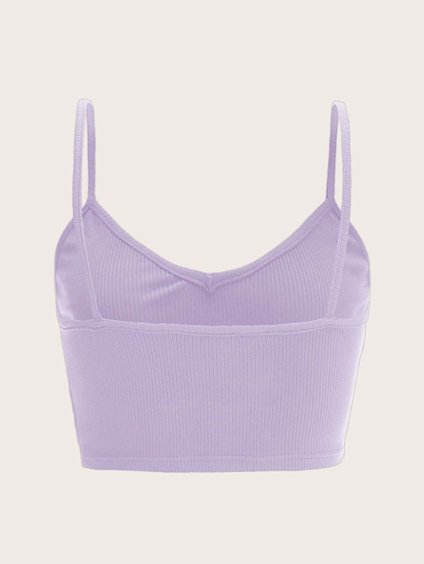 SHEIN EZwear Solid Rib-knit Cami Top | SHEIN USA