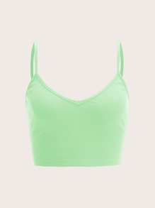 SHEIN EZwear Solid Rib-knit Cami Top | SHEIN USA