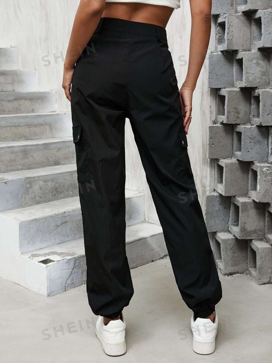 Shein Ezwear Solid Cargo Trousers Shein Uk