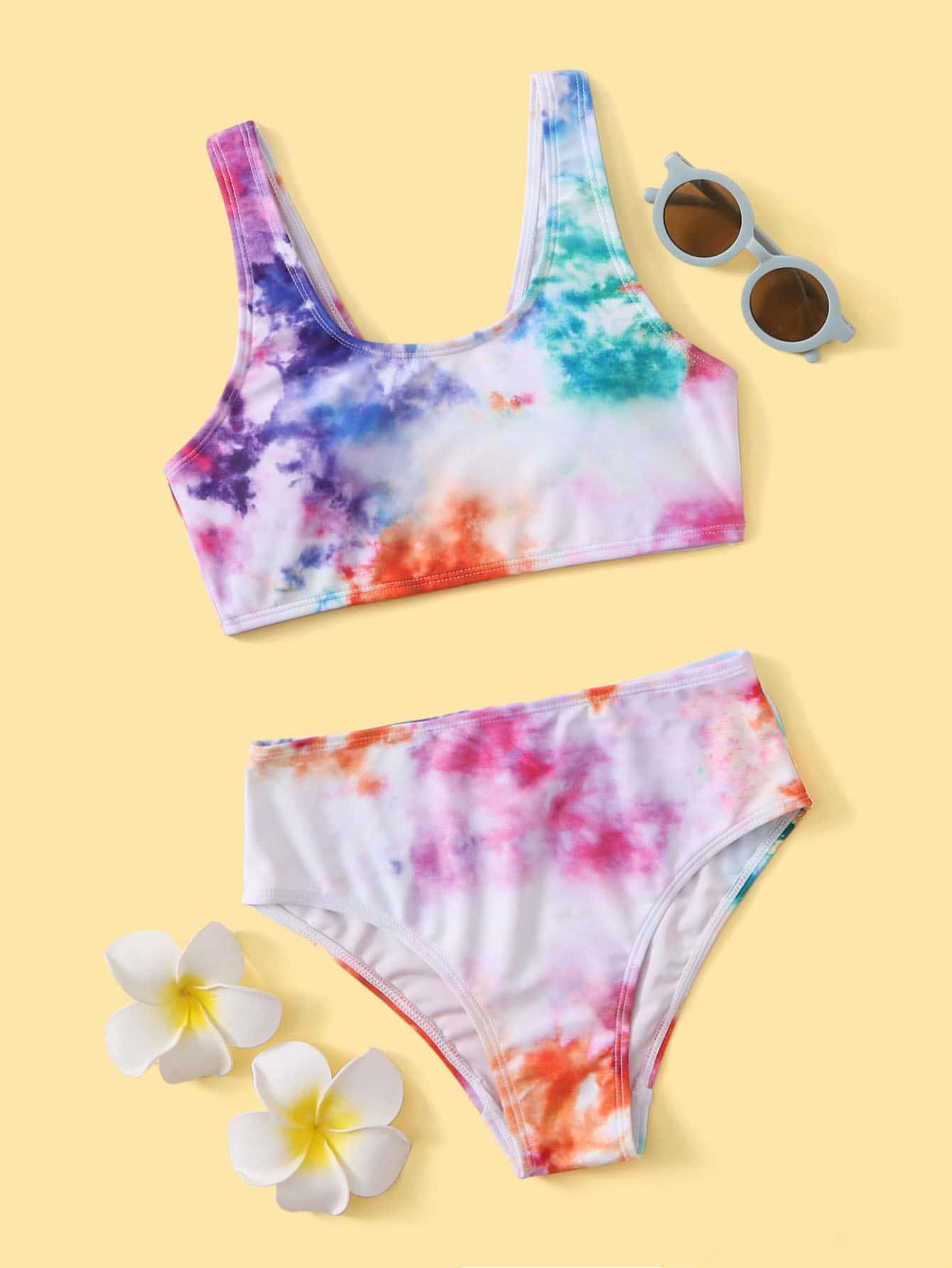 Conjunto de Maiô Bikini Tie Dye de Menina Pré-Adolescente para Praia no ...
